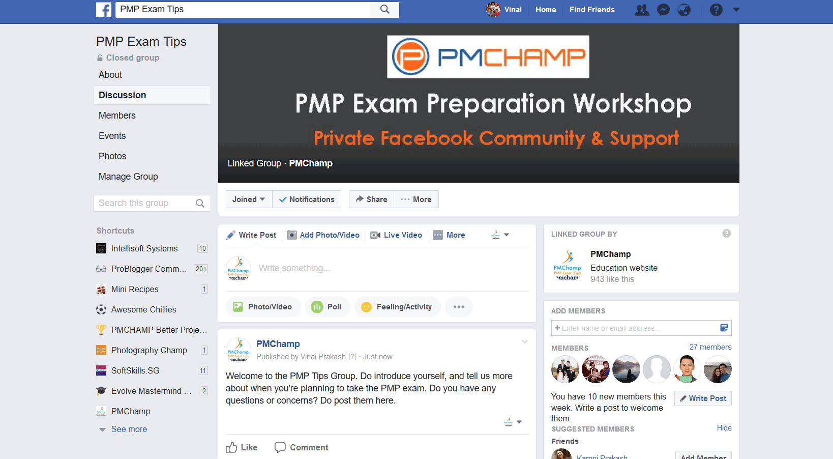 Online PMP Training Program by PMChamp Vinai Prakash | PMChamp